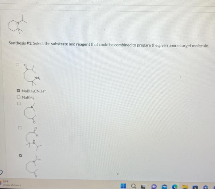 Solved Synthesis \#1: Select the substrate and reagent that | Chegg.com