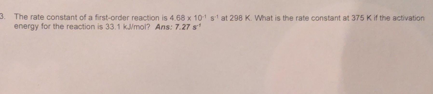 Solved The rate constant of a first-order reaction is | Chegg.com