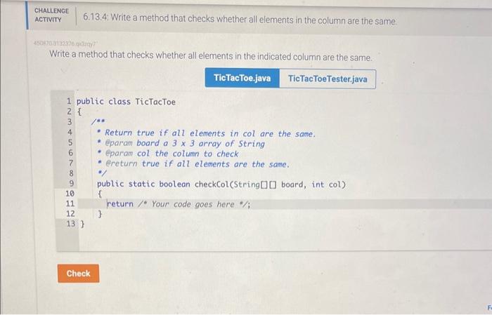 Solved Write a method that checks whether all elements in | Chegg.com