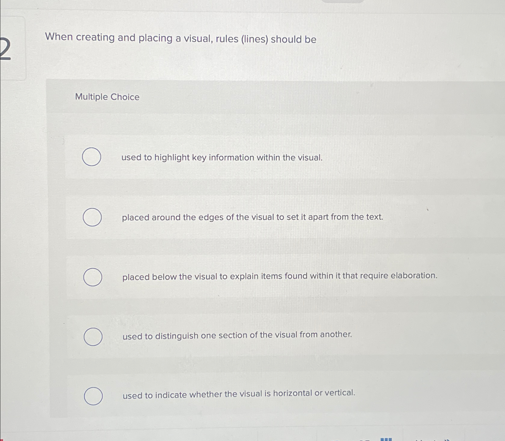 Solved When creating and placing a visual, rules (lines) | Chegg.com