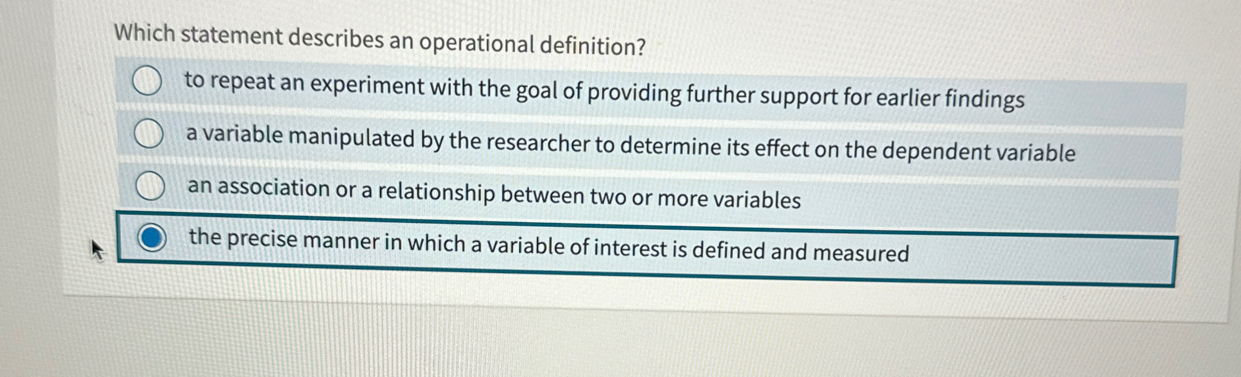 Solved Which statement describes an operational | Chegg.com