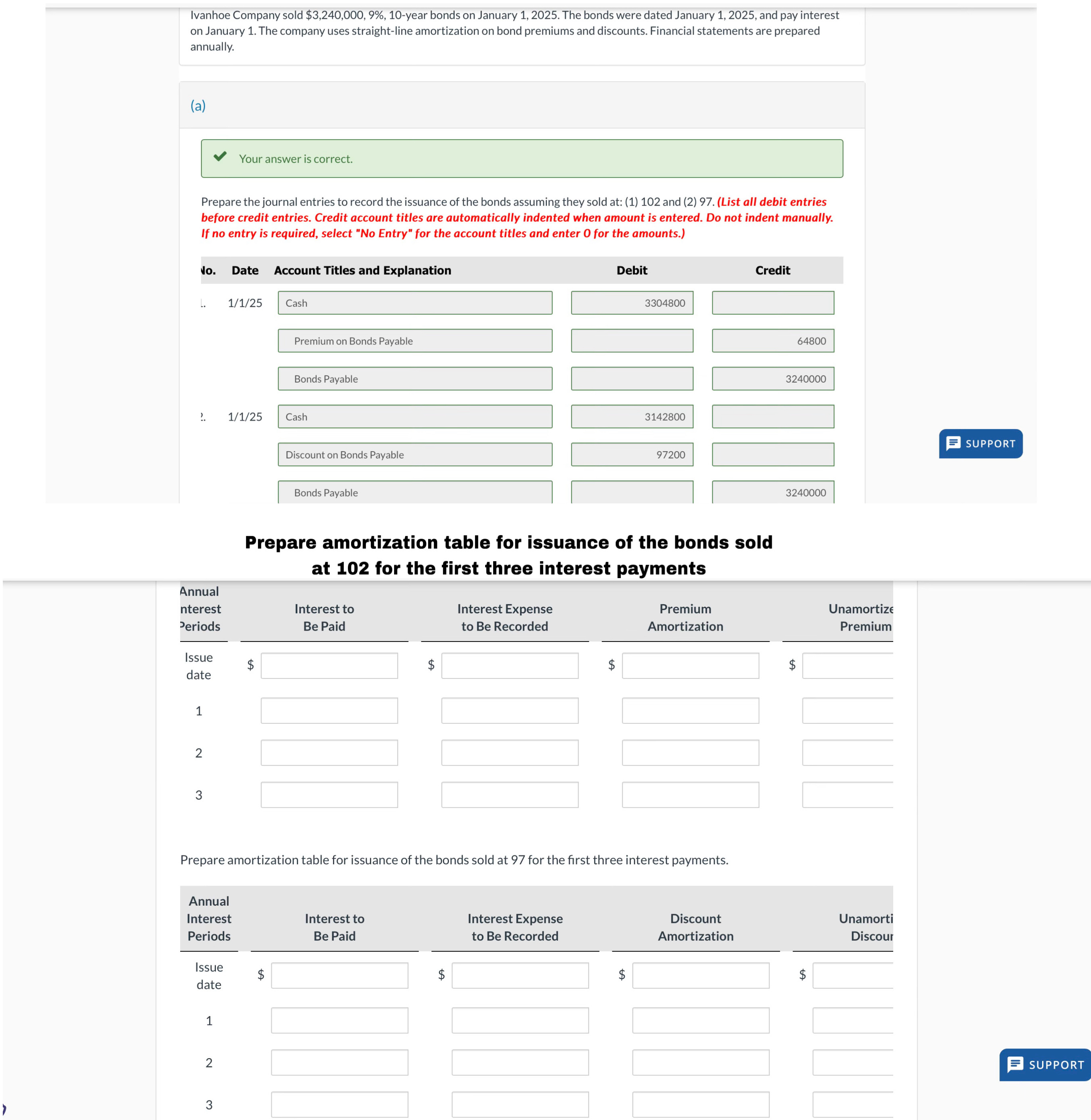 Solved After unamortized premium theres one more column for | Chegg.com