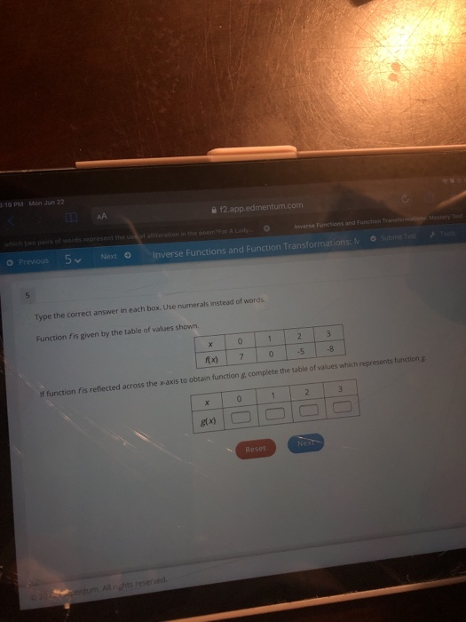 Solved 319 PM Mon Jun 22 12. app.edmentum.com AA Inverse | Chegg.com