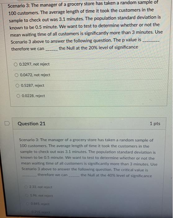 Solved Scenario 3: The manager of a grocery store has taken | Chegg.com
