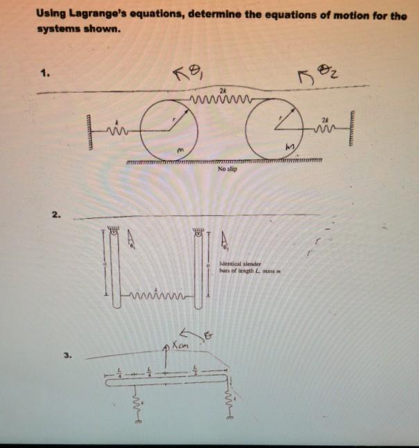 Solved Using Lagrange's equations, determine the equations | Chegg.com
