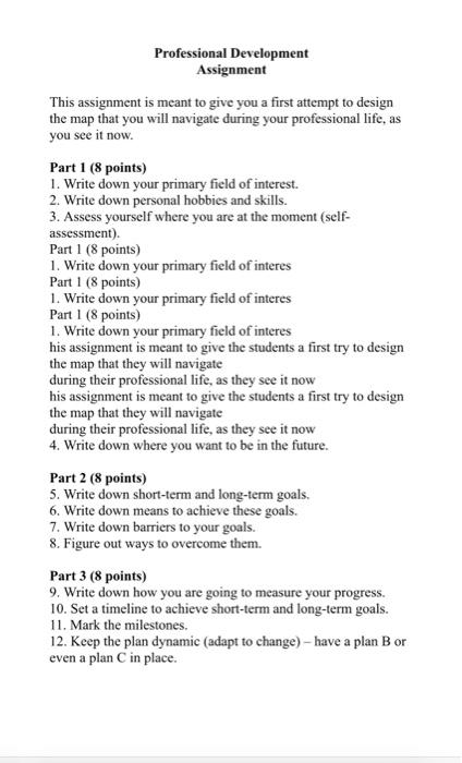 Professional Development Assignment This assignment | Chegg.com
