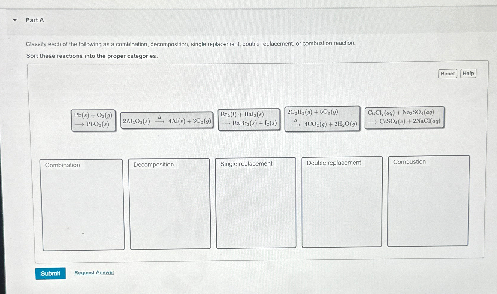 Solved Part AClassify each of the following as a | Chegg.com