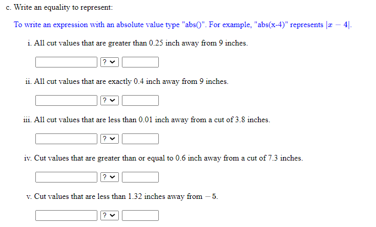 Solved c. ﻿Write an equality to represent:To write an | Chegg.com