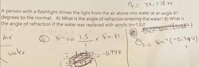 Solved 6) A person with a flashlight shines the light from | Chegg.com