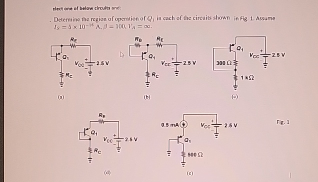 Solved elect one of below circuits and:Determine the region | Chegg.com