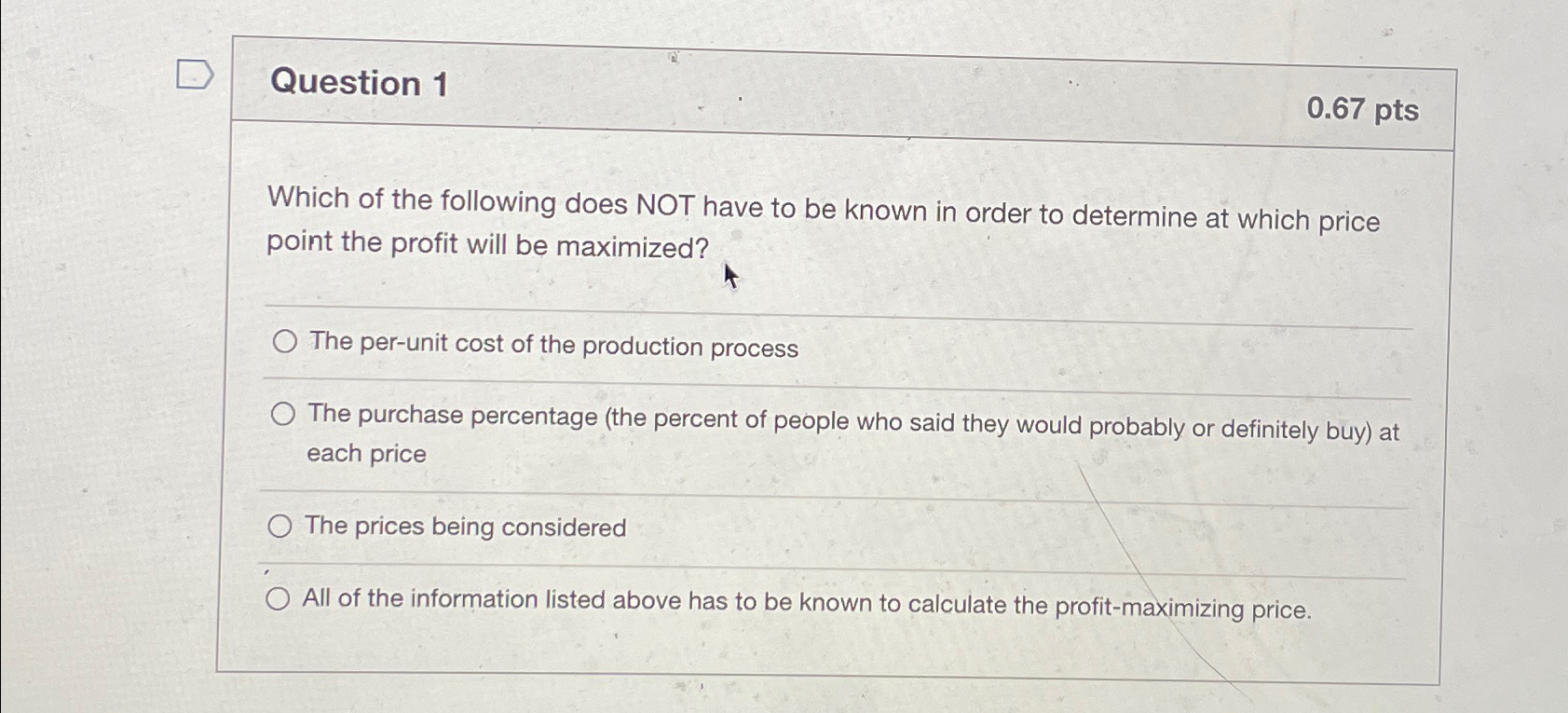 Solved Question 10.67ptsWhich of the following does NOT have | Chegg.com