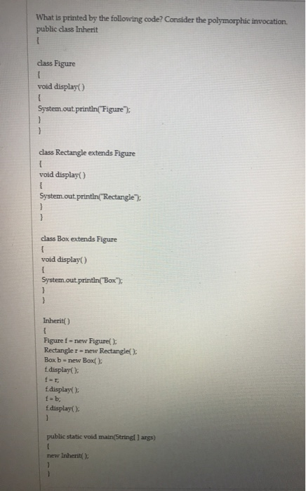 Solved What is printed by the following code? Consider the | Chegg.com