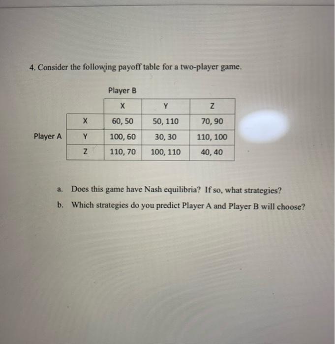 Solved 4. Consider the following payoff table for a | Chegg.com