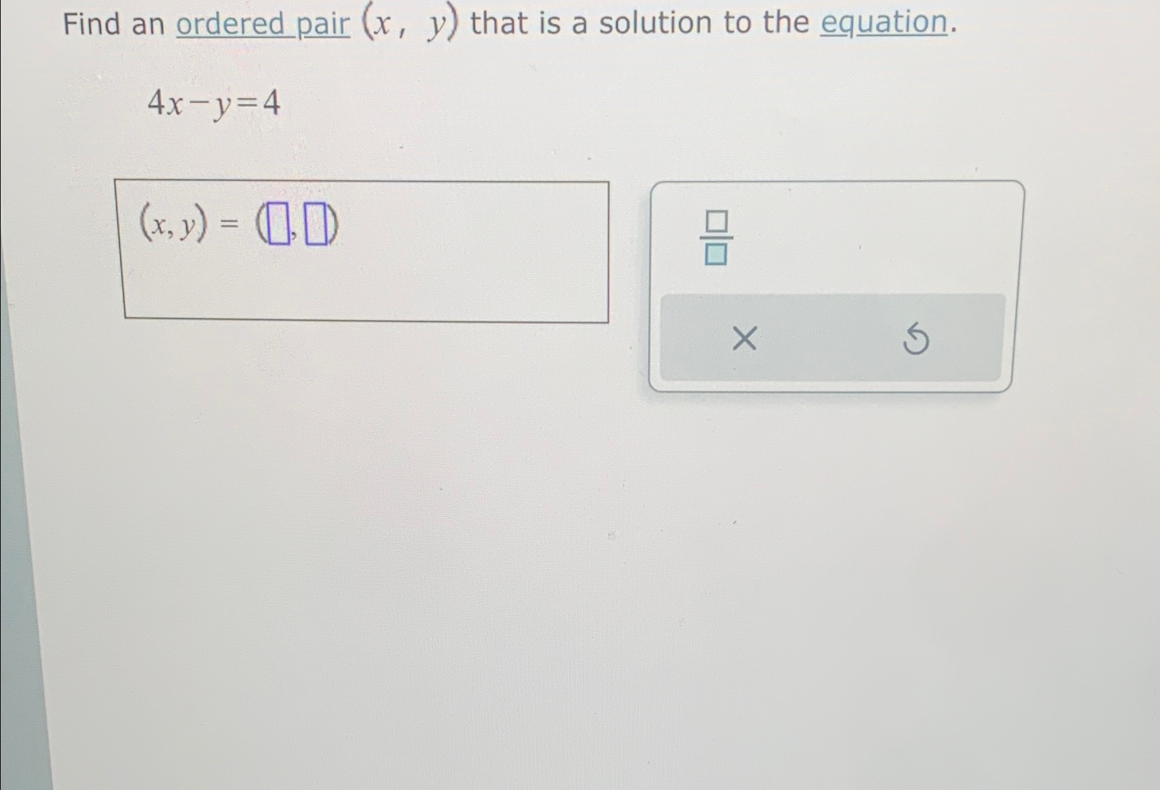 Solved Find an ordered pair (x,y) ﻿that is a solution to the | Chegg.com