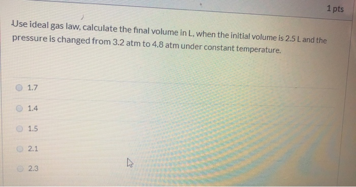 Solved Pus Use ideal gas law, calculate the final volume in | Chegg.com