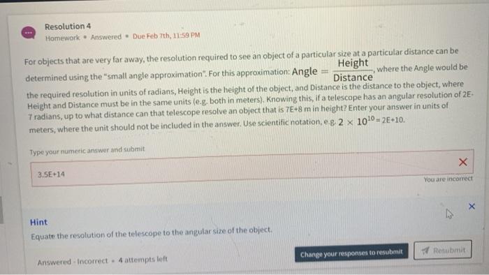 Solved Resolution 4 Homework Answered Due Feb 7th, 11:59 PM | Chegg.com