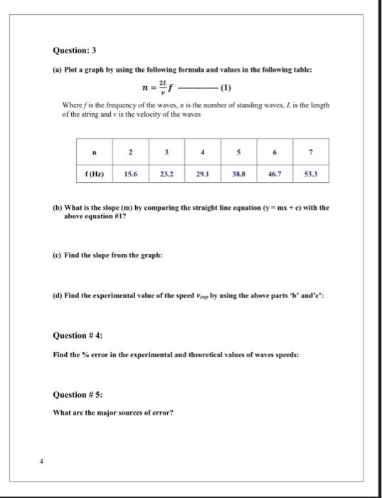 Solved Question: 3 (a) Plot a graph by using the following | Chegg.com