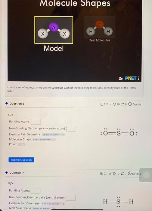 Solved Use the set of molecular models to construct each of | Chegg.com