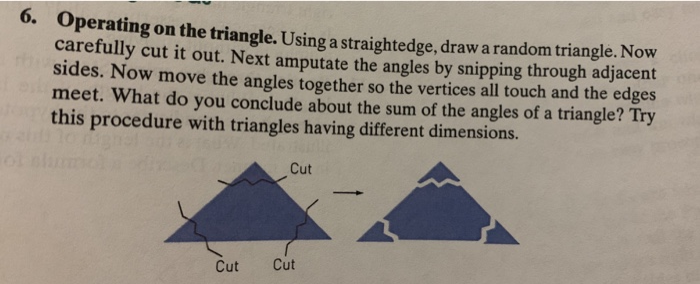 Solved operating on the triangle. Using a straightedge, draw | Chegg.com