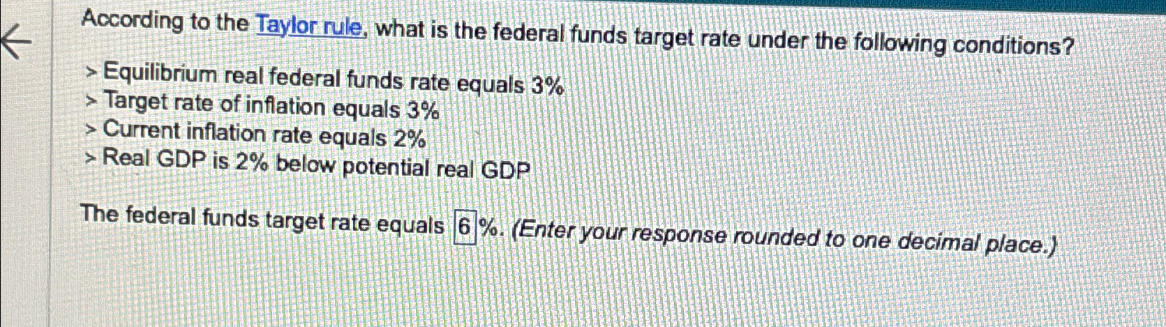 Solved According to the Taylor rule, what is the federal | Chegg.com