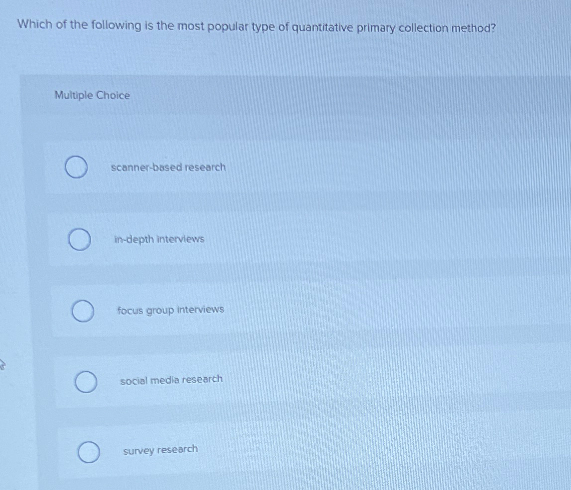 Solved Which of the following is the most popular type of | Chegg.com
