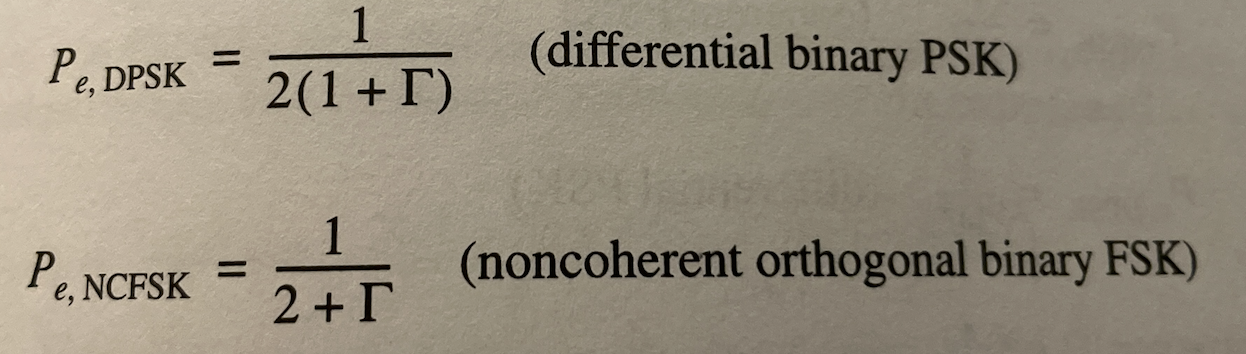 Solved Pe,DPSK=12(1+Γ), (differential ﻿binary | Chegg.com