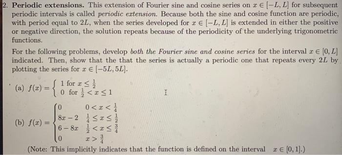 Solved 2. Periodic extensions. This extension of Fourier | Chegg.com