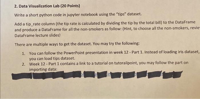 Solved 2. Data Visualization Lab (20 Points) Write a short | Chegg.com