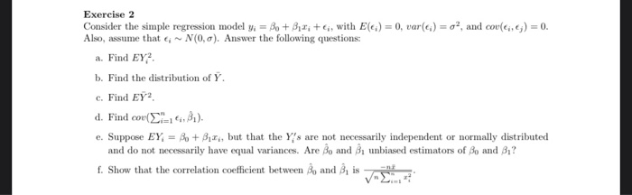 Solved Consider the simple regression model yi=b0+b1xi+ei | Chegg.com