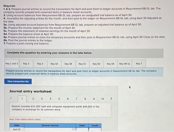 Solved Problem 3-5A (Algo) Applying the accounting cycle LO | Chegg.com