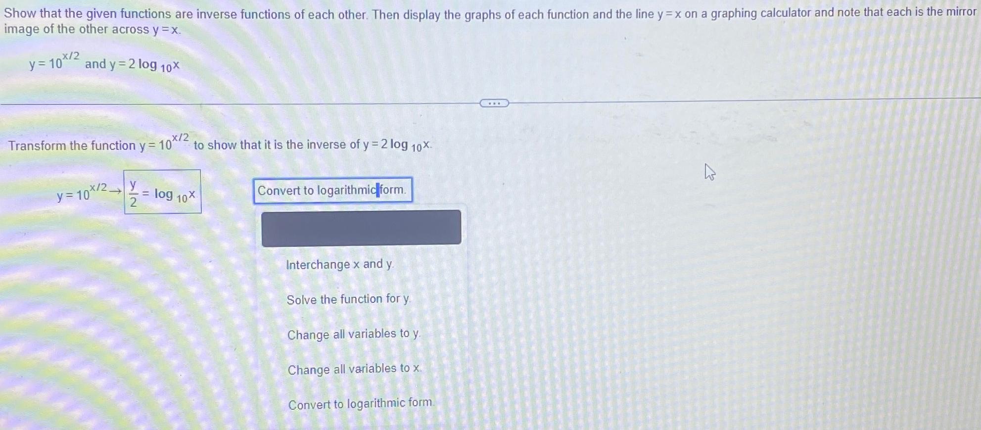 Solved Show that the given functions are inverse functions | Chegg.com
