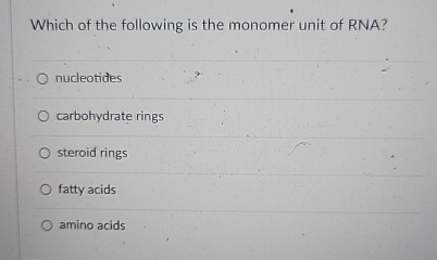 Solved Which of the following is the monomer unit of | Chegg.com