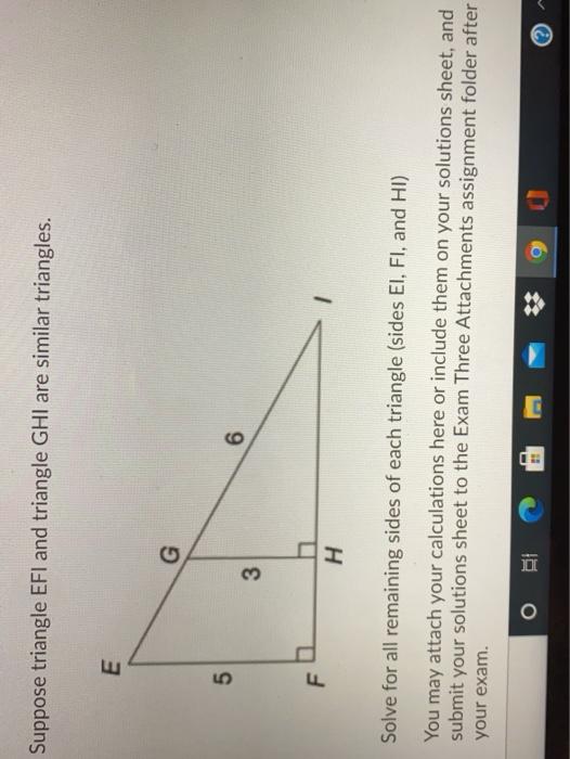 Solved Suppose triangle EFI and triangle GHI are similar | Chegg.com