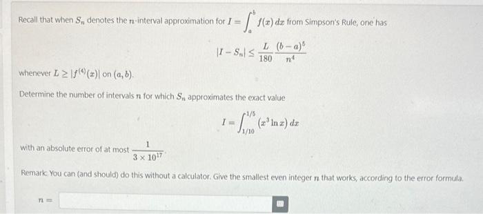 Solved Recall that when Sn denotes the n-interval | Chegg.com