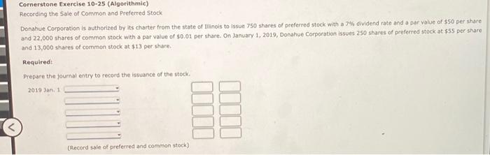 Solved Cornerstone Exercise 10-25 (Algorithmic) Recording | Chegg.com