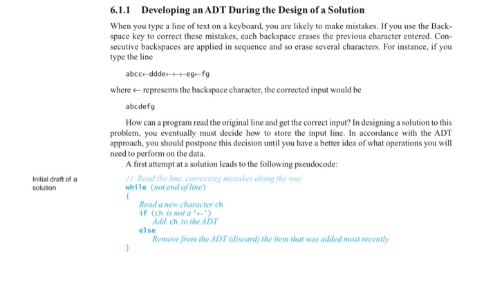 Question: We described an algorithm that reads a | Chegg.com