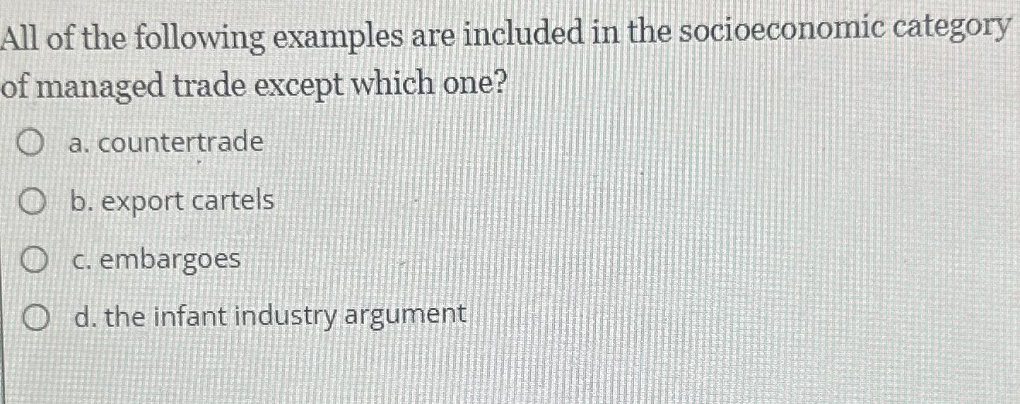 Solved All of the following examples are included in the | Chegg.com