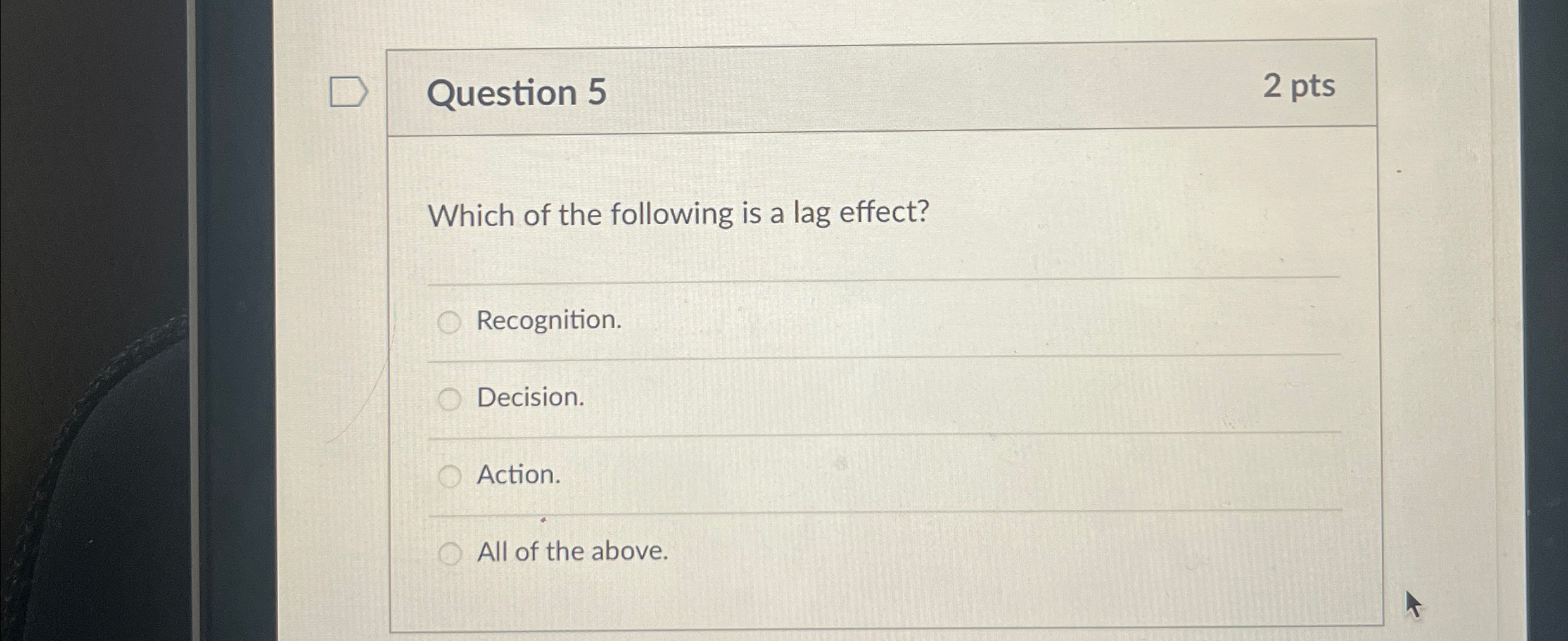 Solved Question 52 ﻿ptsWhich of the following is a lag | Chegg.com
