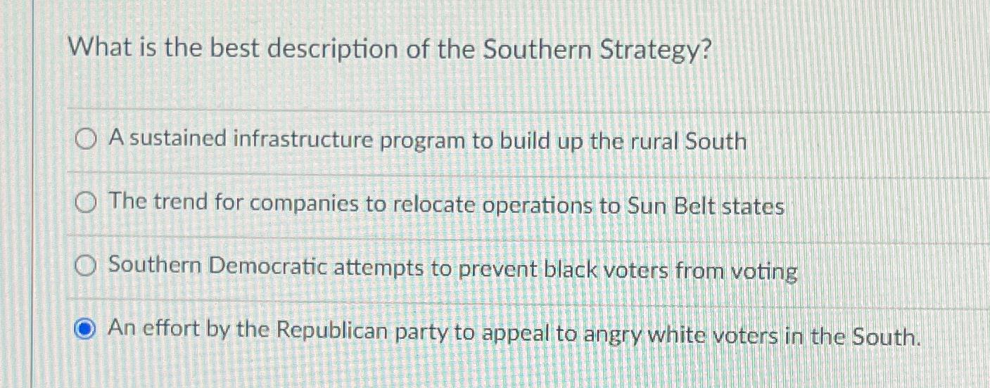 Solved What is the best description of the Southern | Chegg.com