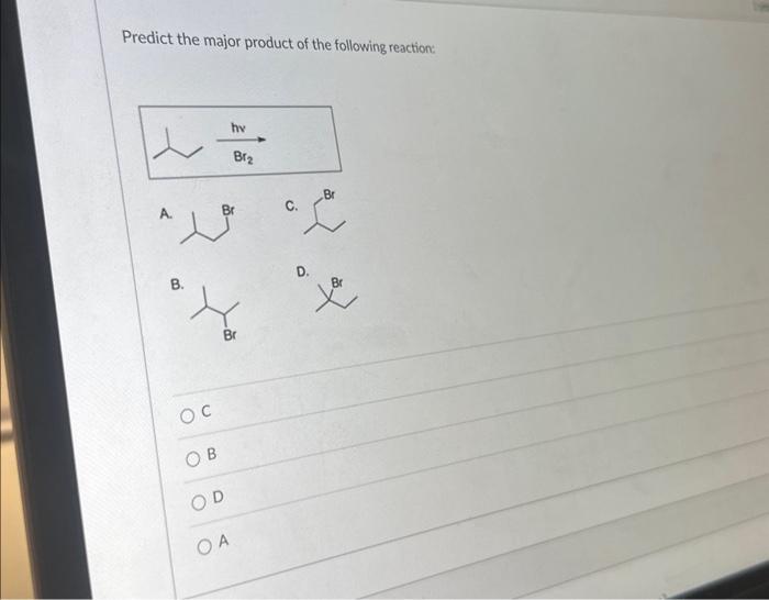 Solved Predict the major product of the following reaction: | Chegg.com