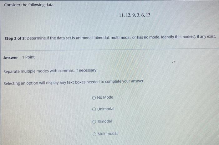 Solved Consider the following data. 11,12,9,3,6,13 Step 3 of | Chegg.com