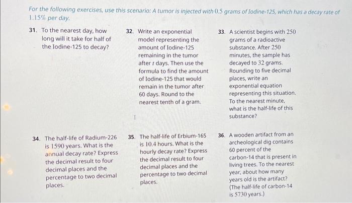 Solved For the following exercises, use this scenario: A | Chegg.com