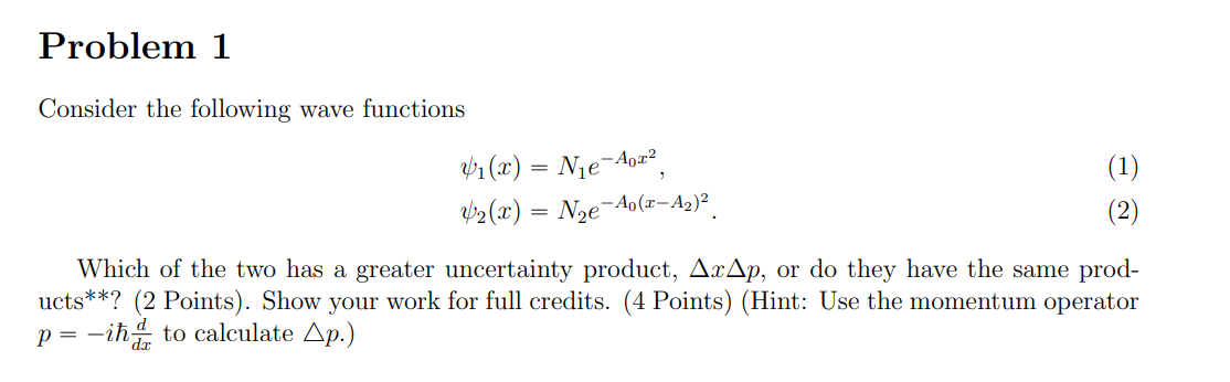 Solved Problem 1Consider the following wave | Chegg.com