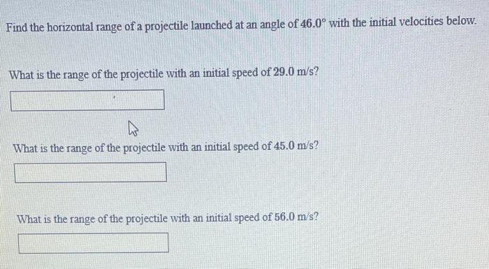 Solved Find the horizontal range of a projectile launched at | Chegg.com