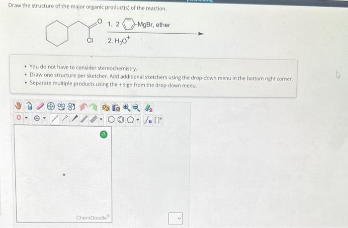Solved Draw the structure of the major organic product(s) of | Chegg.com