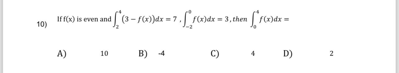 Solved If f(x) ﻿is even and | Chegg.com
