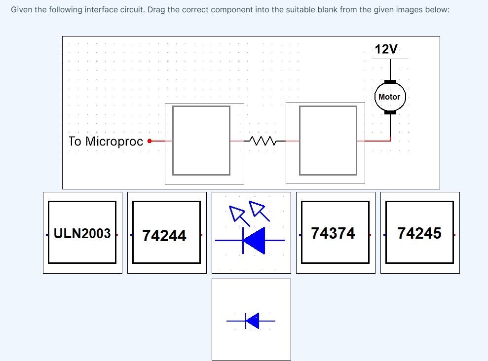 Solved Given the following interface circuit. Drag the | Chegg.com