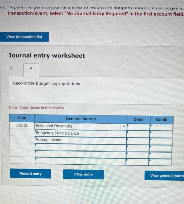 Solved Exercise 3-22 (Static) Recording Adopted Budget [LO | Chegg.com