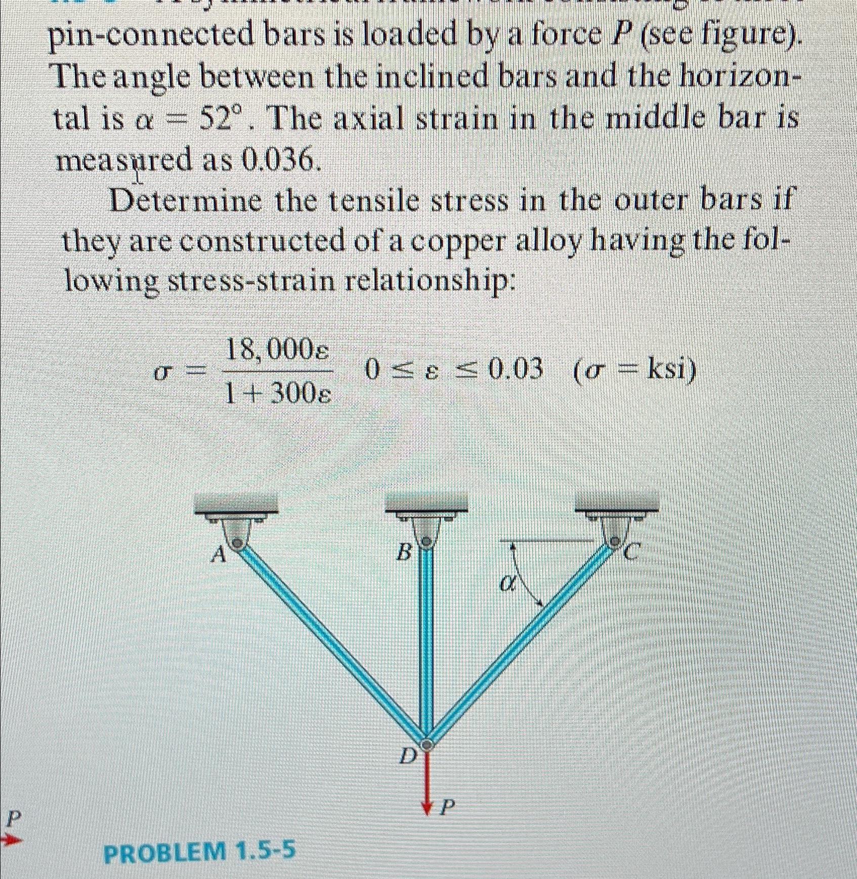 Solved pin-connected bars is loaded by a force P (see | Chegg.com