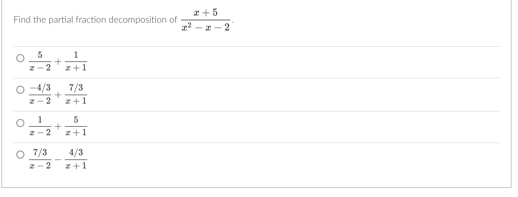 Solved Find the partial fraction decomposition of | Chegg.com